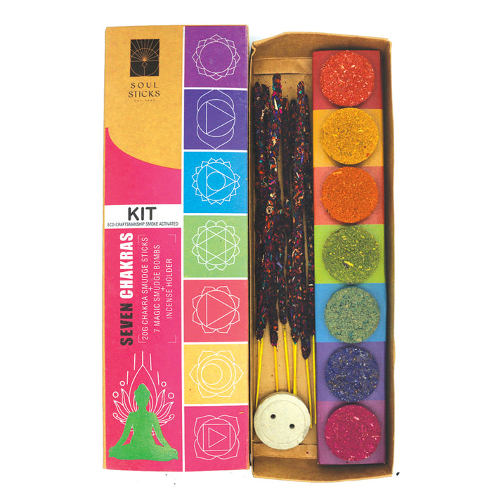 7 Chakras Smudge Kit Crystal Scents Smudge Kit – Soul Sticks