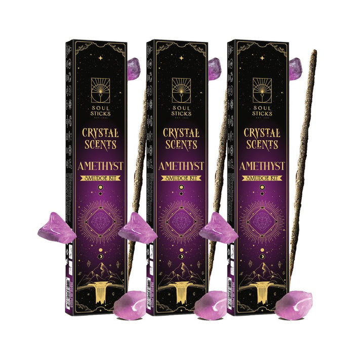 Amethyst Crystal Scents Smudge Kit - 3 Pack – Soul Sticks