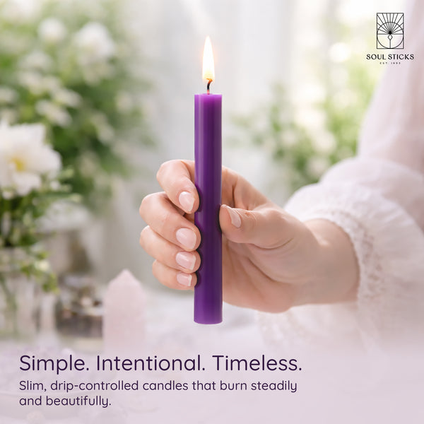 Violet Magic Spell Chime Candles - 20 Pack | Soul Sticks