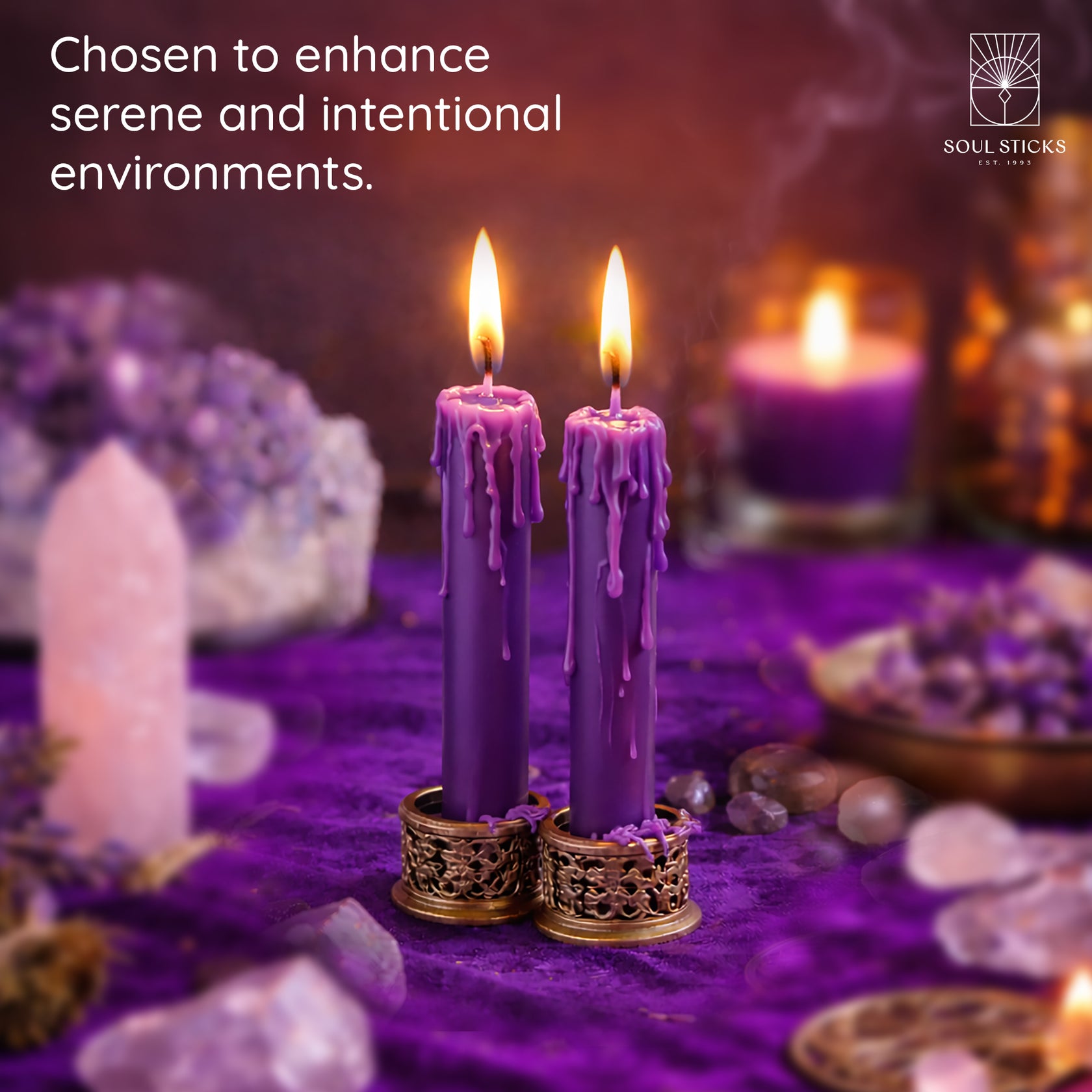 Violet Magic Spell Chime Candles - 20 Pack | Soul Sticks
