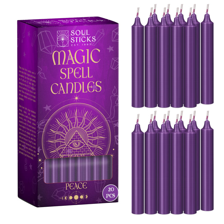 Violet Magic Spell Chime Candles - 20 Pack | Soul Sticks
